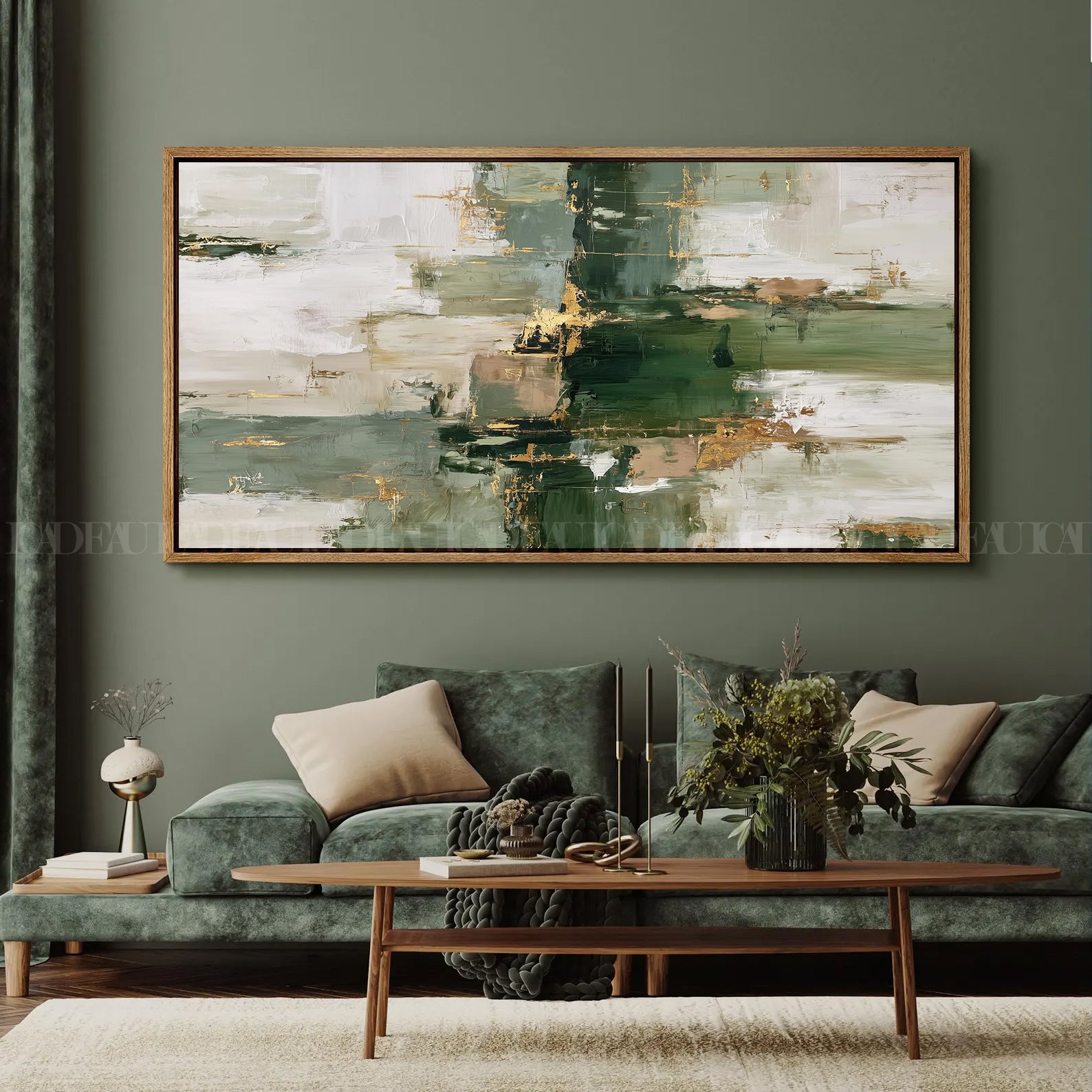 emerald texture canvas framed. – Icadeau